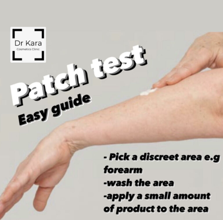 How to do a skincare patch test - Dr Kara Cosmetic Clinic